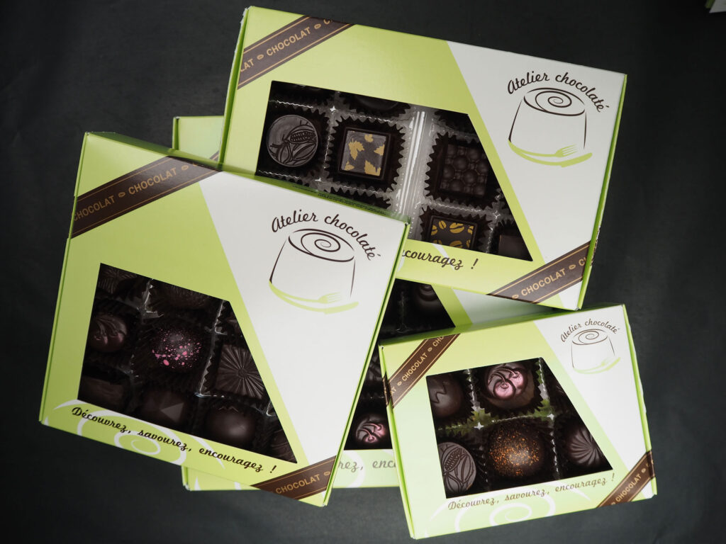 Boîtes de chocolats fins – Atelier chocolaté