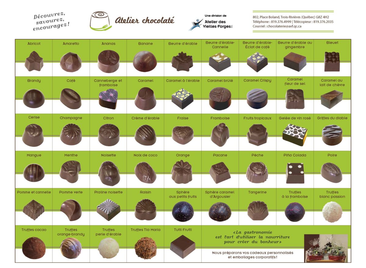 Boîtes de chocolats fins – Atelier chocolaté